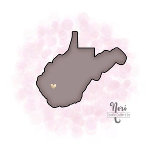 West Virginia State Outline Cookie Cutter - Cookie Cutters by Nori - Etsy