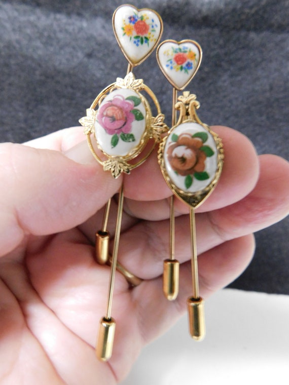 four vintage ceramic flower - Gem