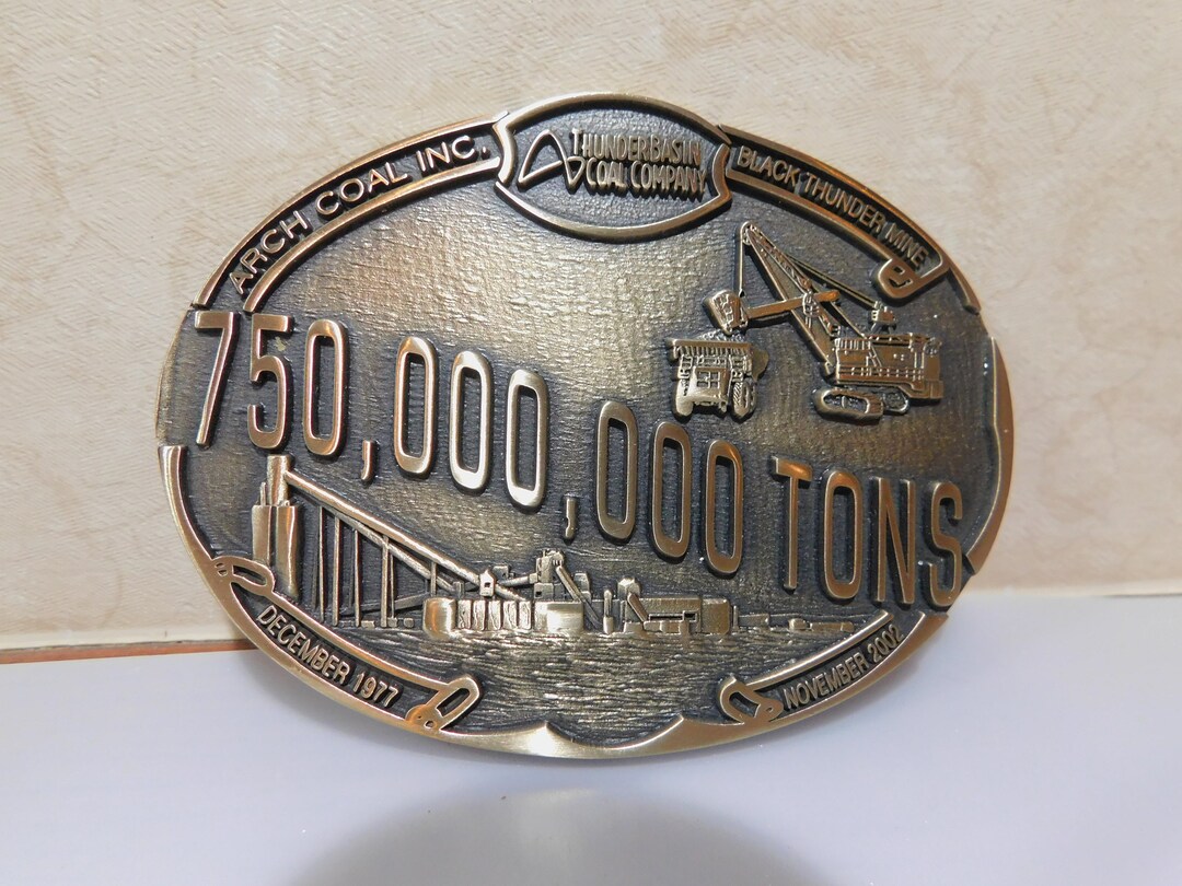 Vintage Thunder Basin Coal Co. Solid Brass Belt Buckle - Etsy