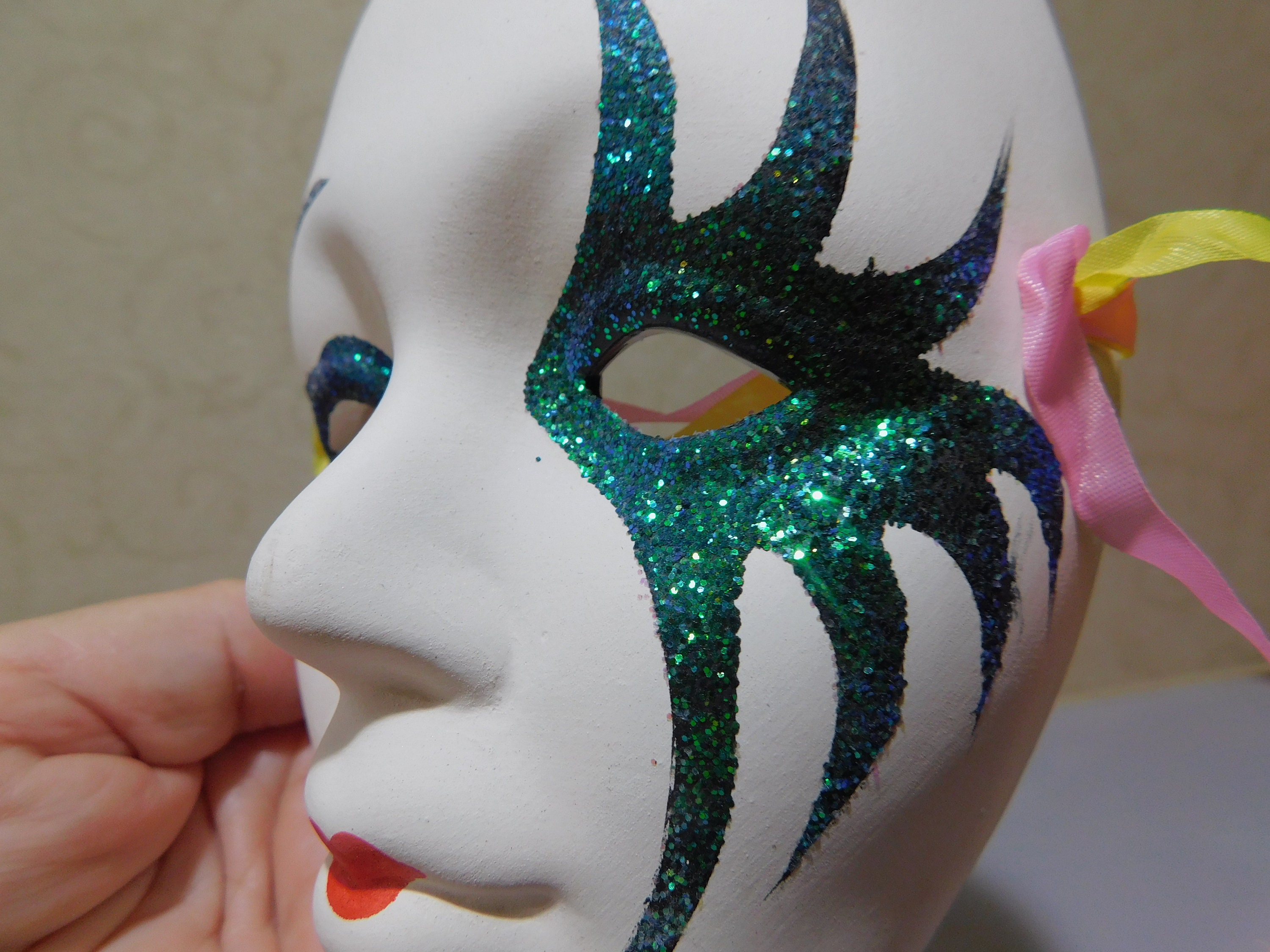 Fantasy Glitter Jester Mask Porcelain - Etsy