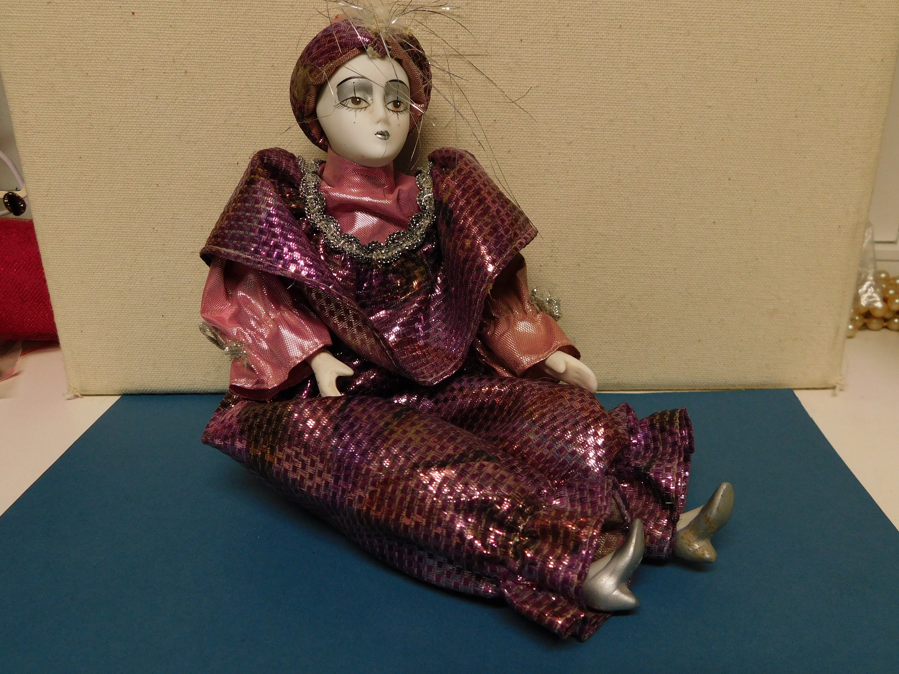 Clown Jester Doll With Soft Body And Porcelain Head Hands And Etsy
