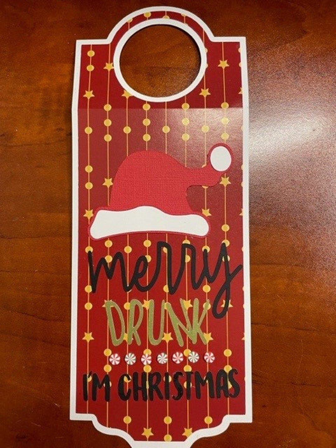 Christmas Bottle Gift Tag - Merry Drunk I'm Christmas. Wine Gift Tag ...