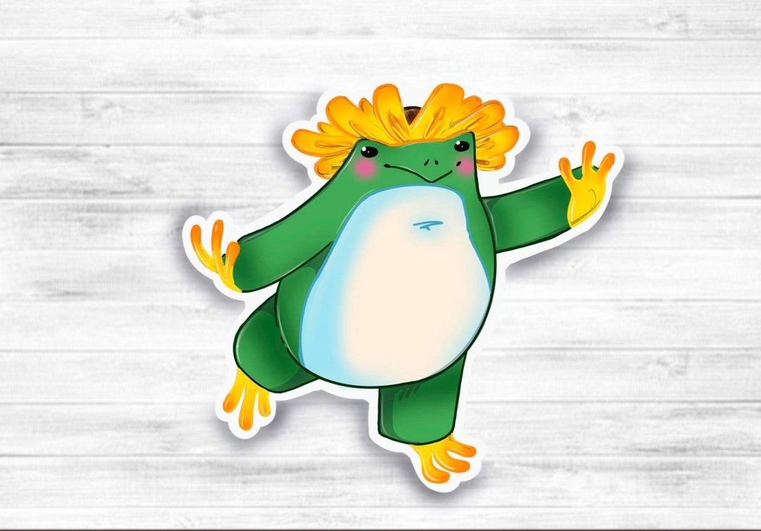 Dancing Flower Frog Sticker - Etsy