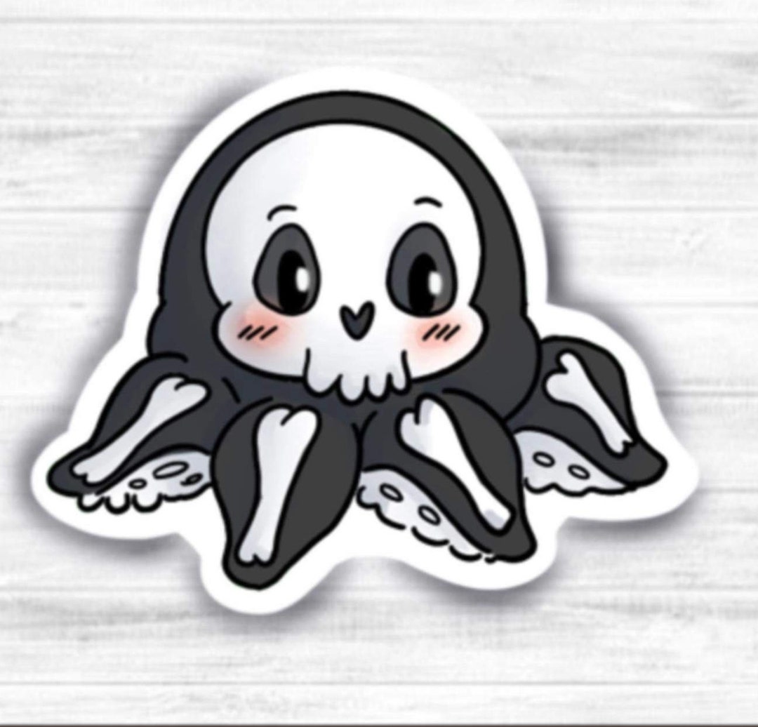 Skeleton Octopus Sticker - Etsy
