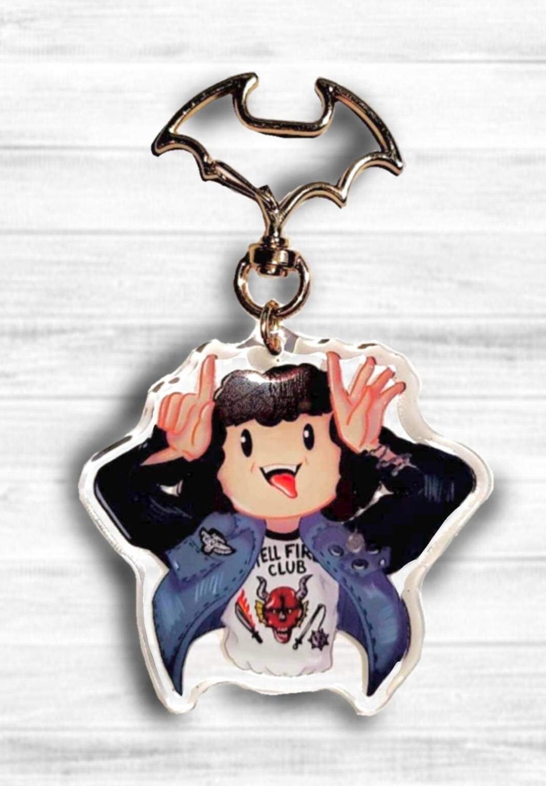 Stranger Things Inspired Eddie Munson Epoxy Keychain - Etsy