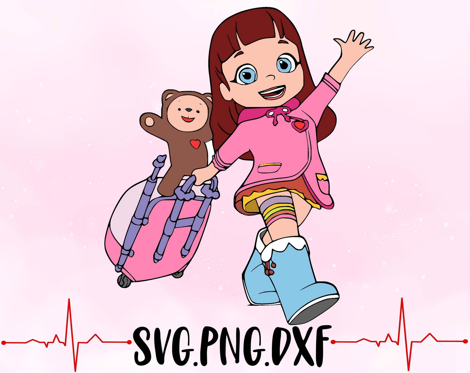 Ruby And Choco Go On A Trip Svg Rainbow Ruby Svg Cricut Etsy