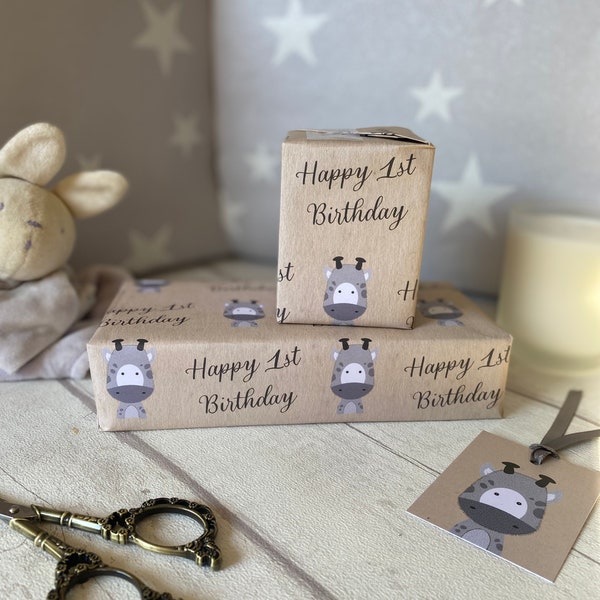 1st Birthday Wrapping Paper Sheet - Etsy UK