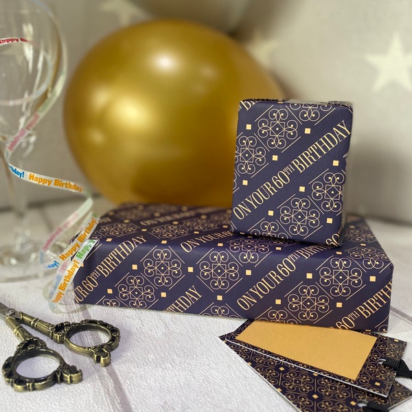 60th Wrapping Paper - Etsy UK