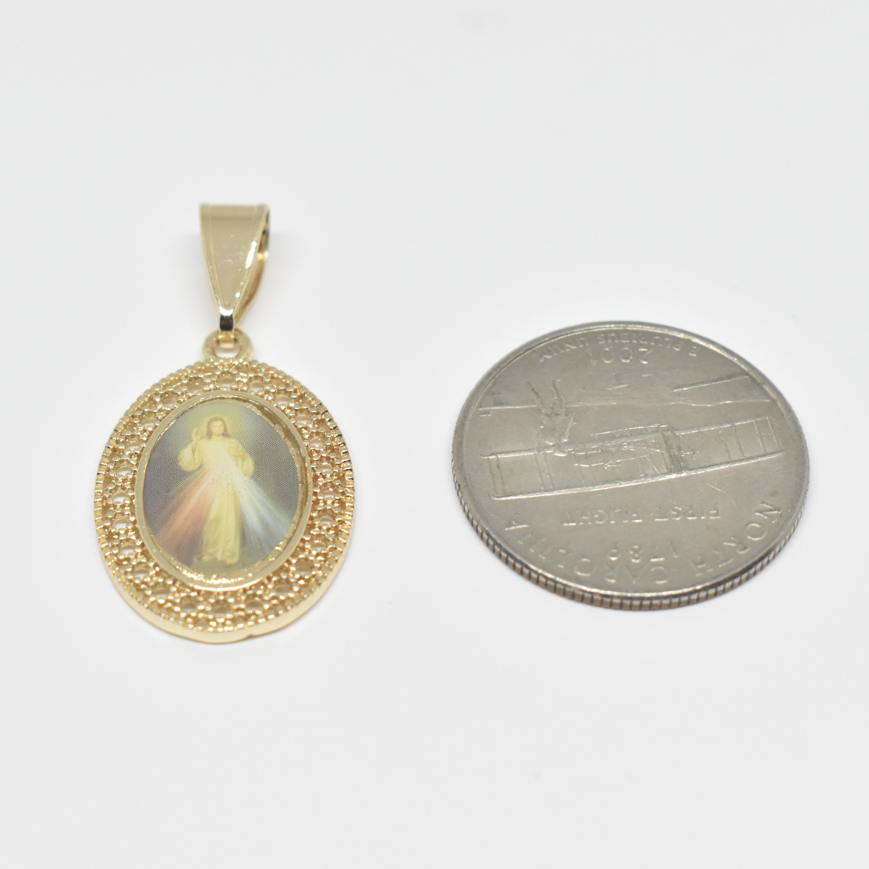 Gold Plated Divine Mercy Necklace Jesus Divine Mercy - Etsy UK