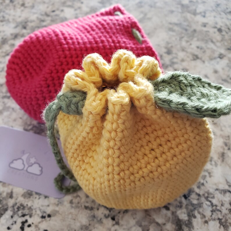 Handmade Drawstring Fruit Shape Cotton Crochet Pouch/sack - Etsy