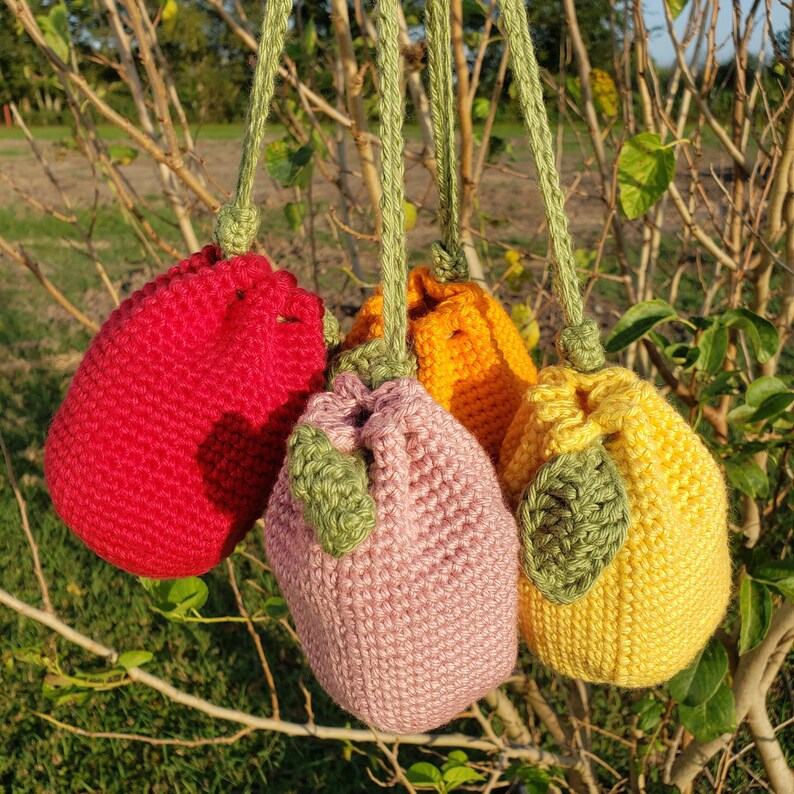Handmade Drawstring Fruit Shape Cotton Crochet Pouch/sack - Etsy