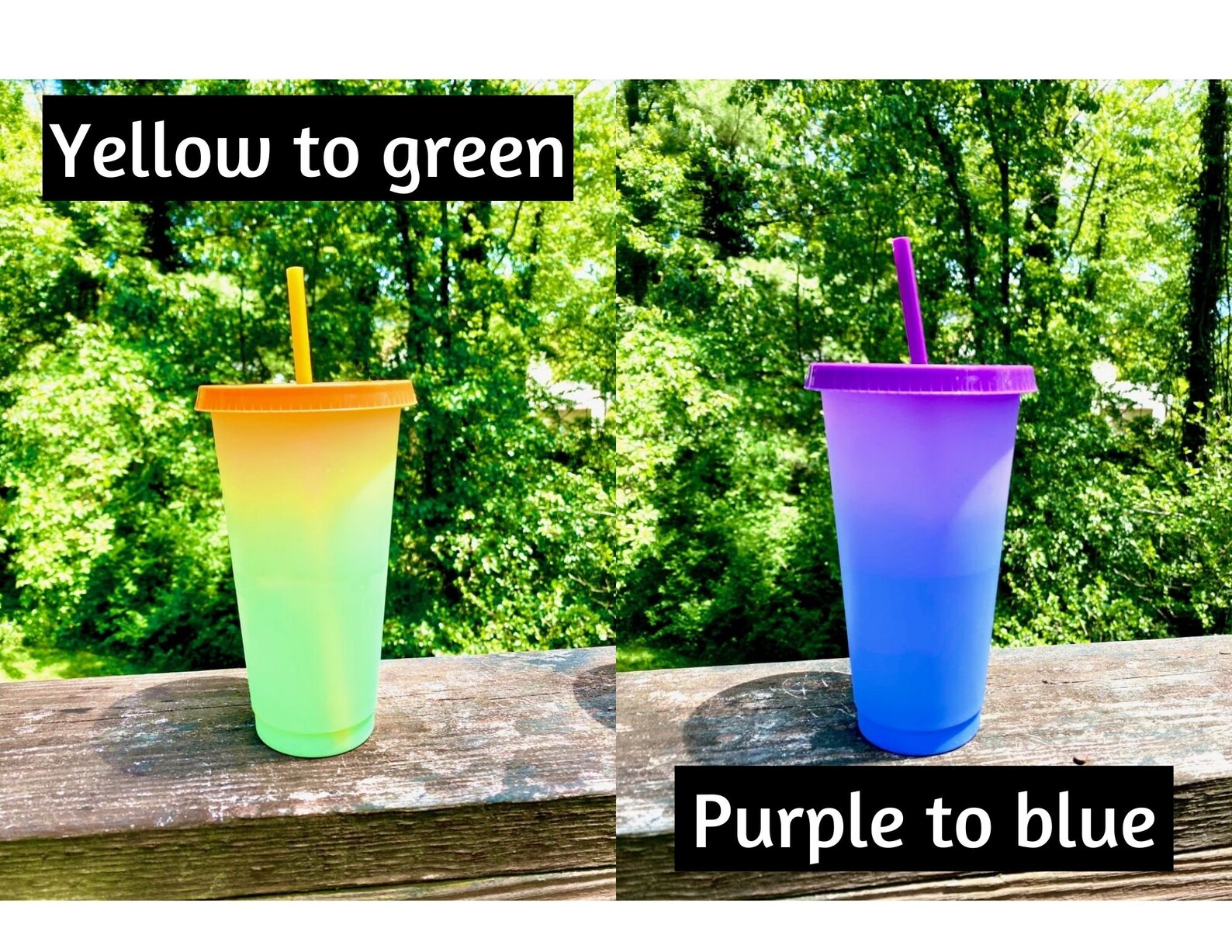 Personalized Color Changing Tumbler With Lid and Straw 24 Oz - Etsy
