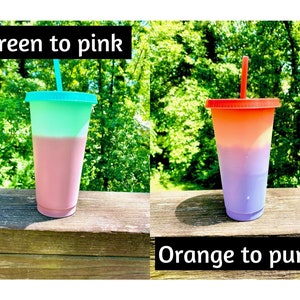 Personalized Color Changing Tumbler With Lid and Straw, 24 Oz, Tumblers ...
