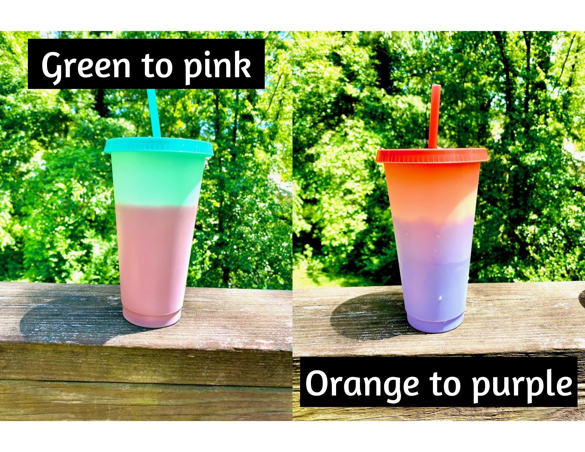 Personalized Color Changing Tumbler with Lid and Straw 24 oz | Etsy