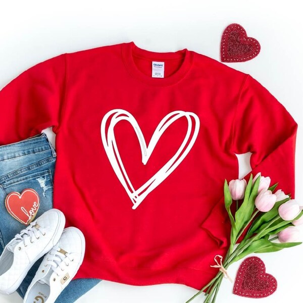 Heart Sweatshirt - Etsy