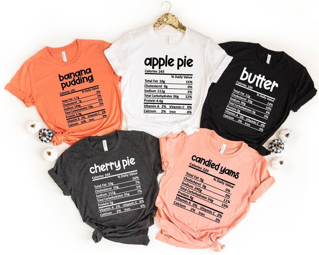 Nutrition Thanksgiving Food Shirts,thanksgiving Shirts,thanksgiving ...