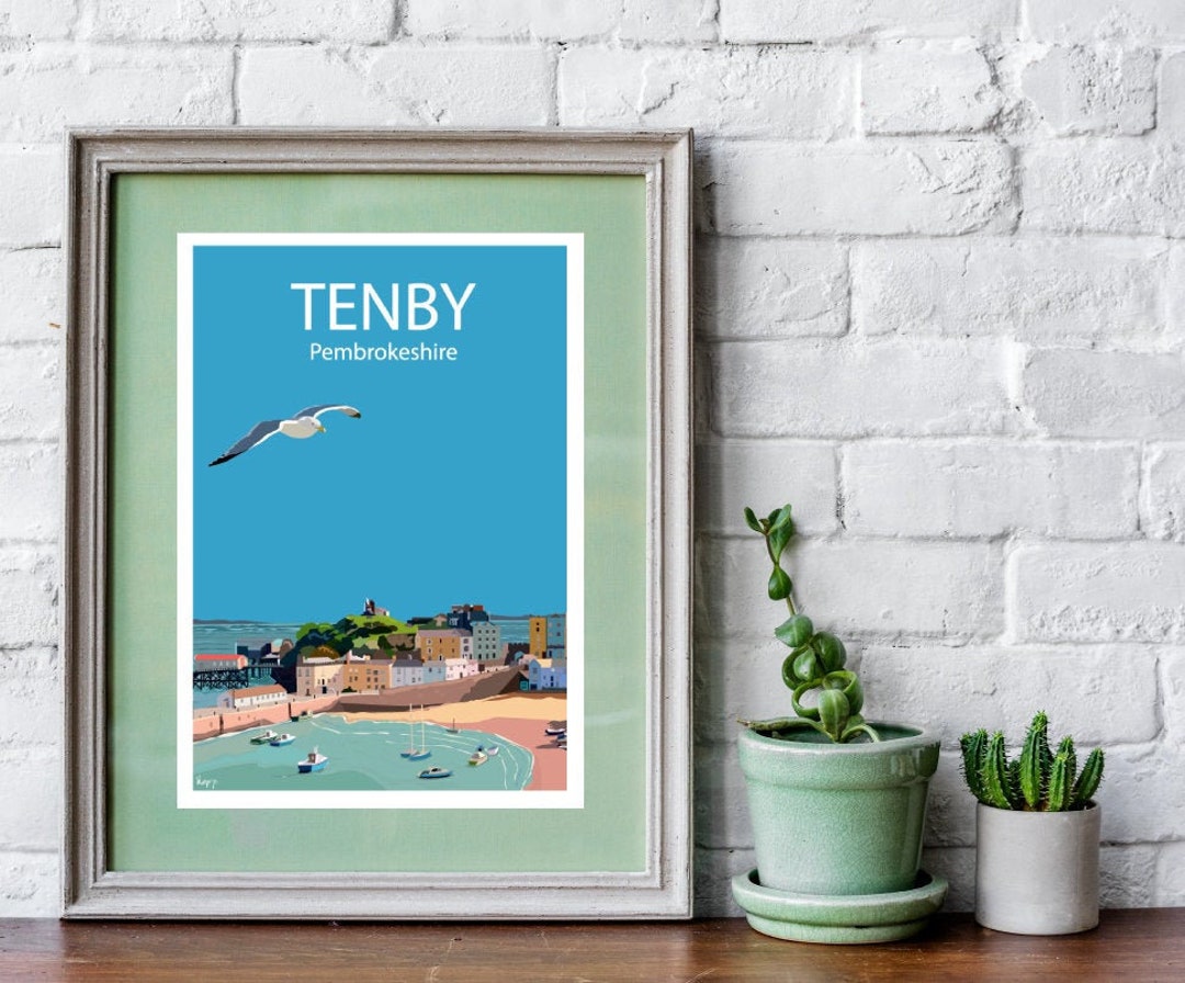 Gorgeous Tenby Art Print Wall Art Print Poster (south West Wales ...