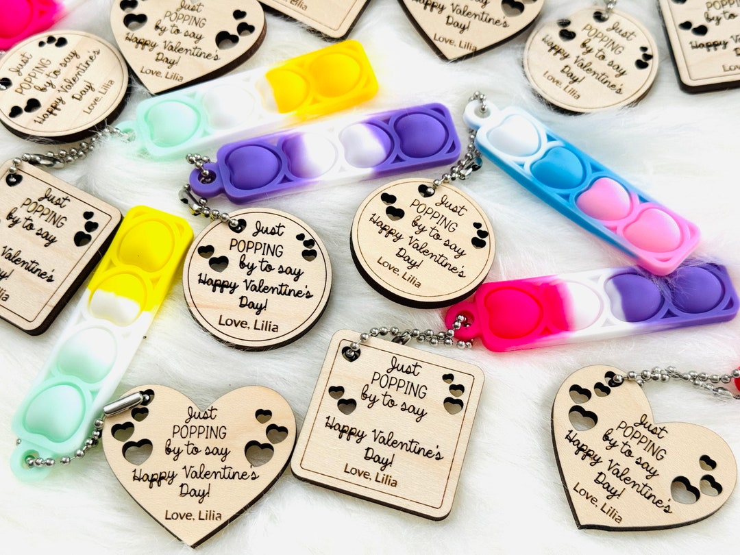 Set of Valentine Gifts Pop Tags, Personalized Valentine School Gift ...