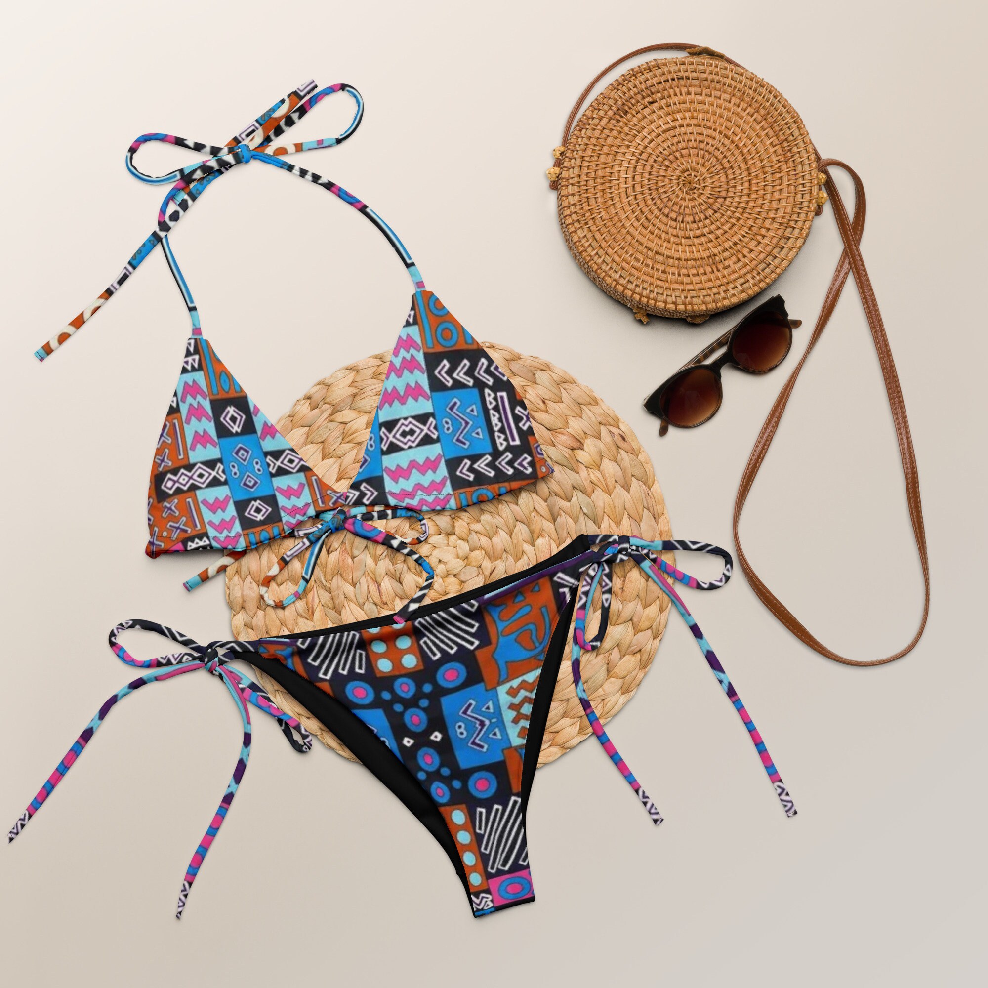 African Print String Bikini - Etsy