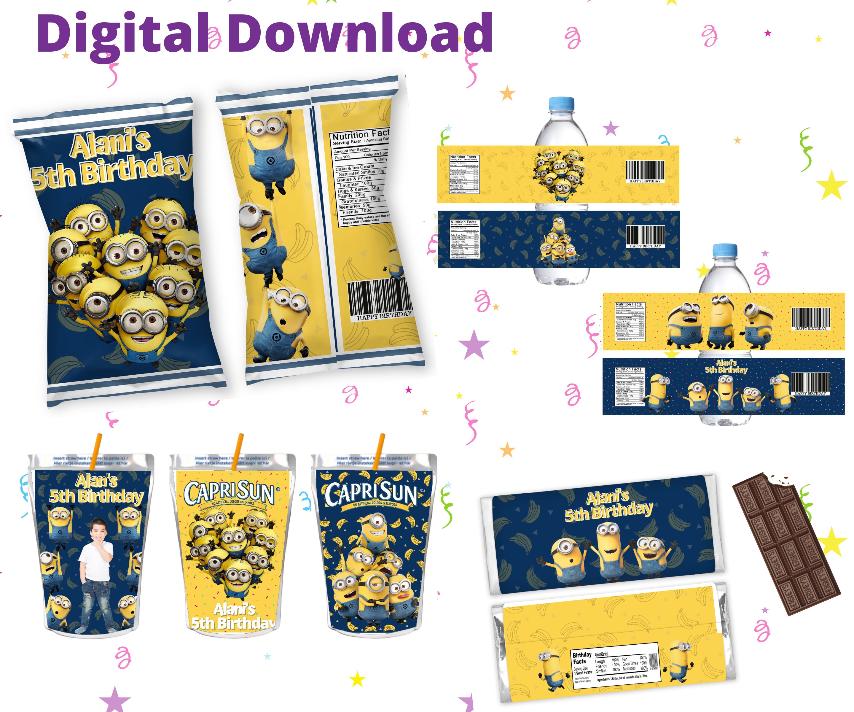 Minions Party Bundle Minions Capri sun Minions Labels Minions | Etsy