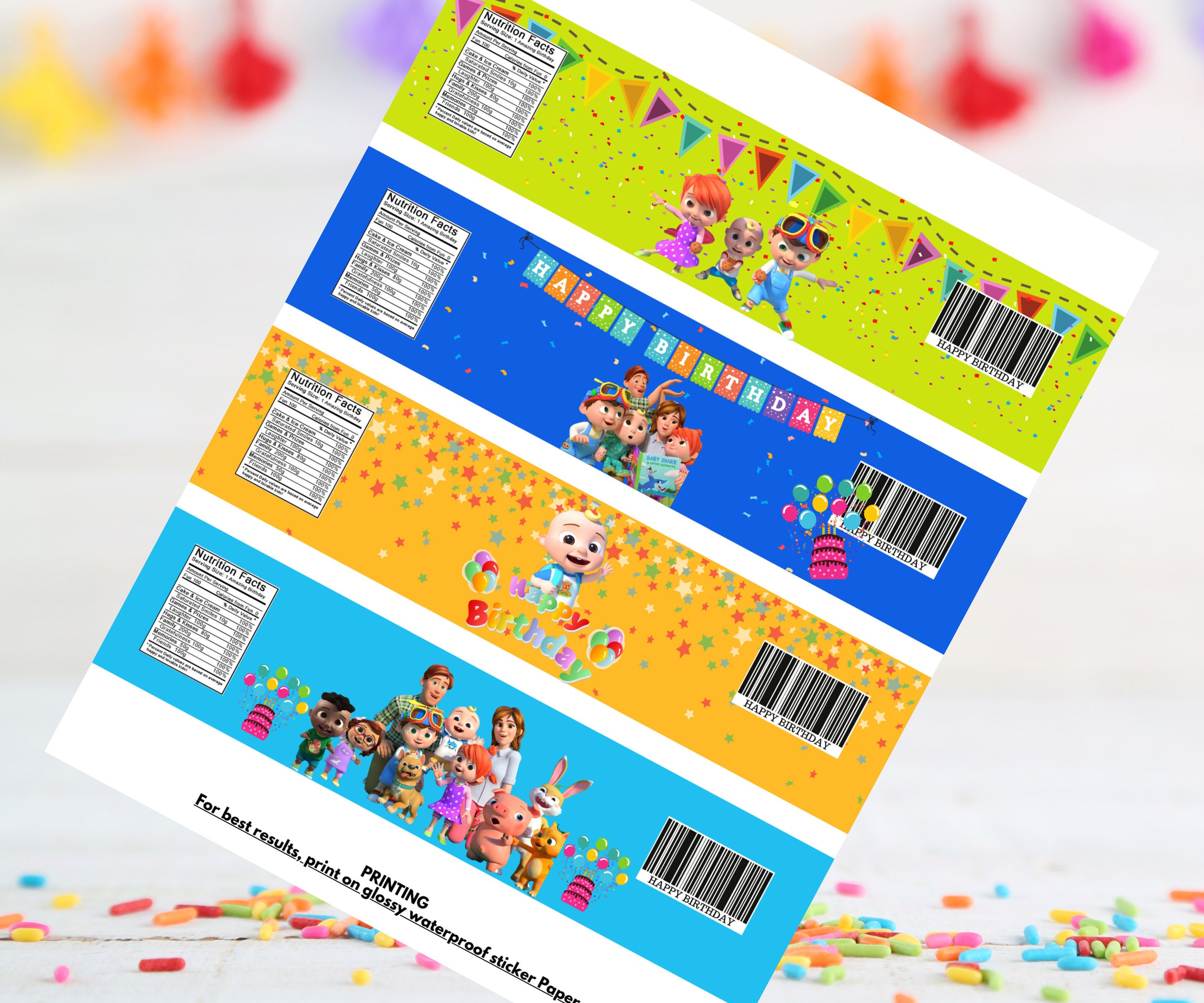 Cocomelon Water Bottle Labels Cocomelon Birthday Cocomelon | Etsy