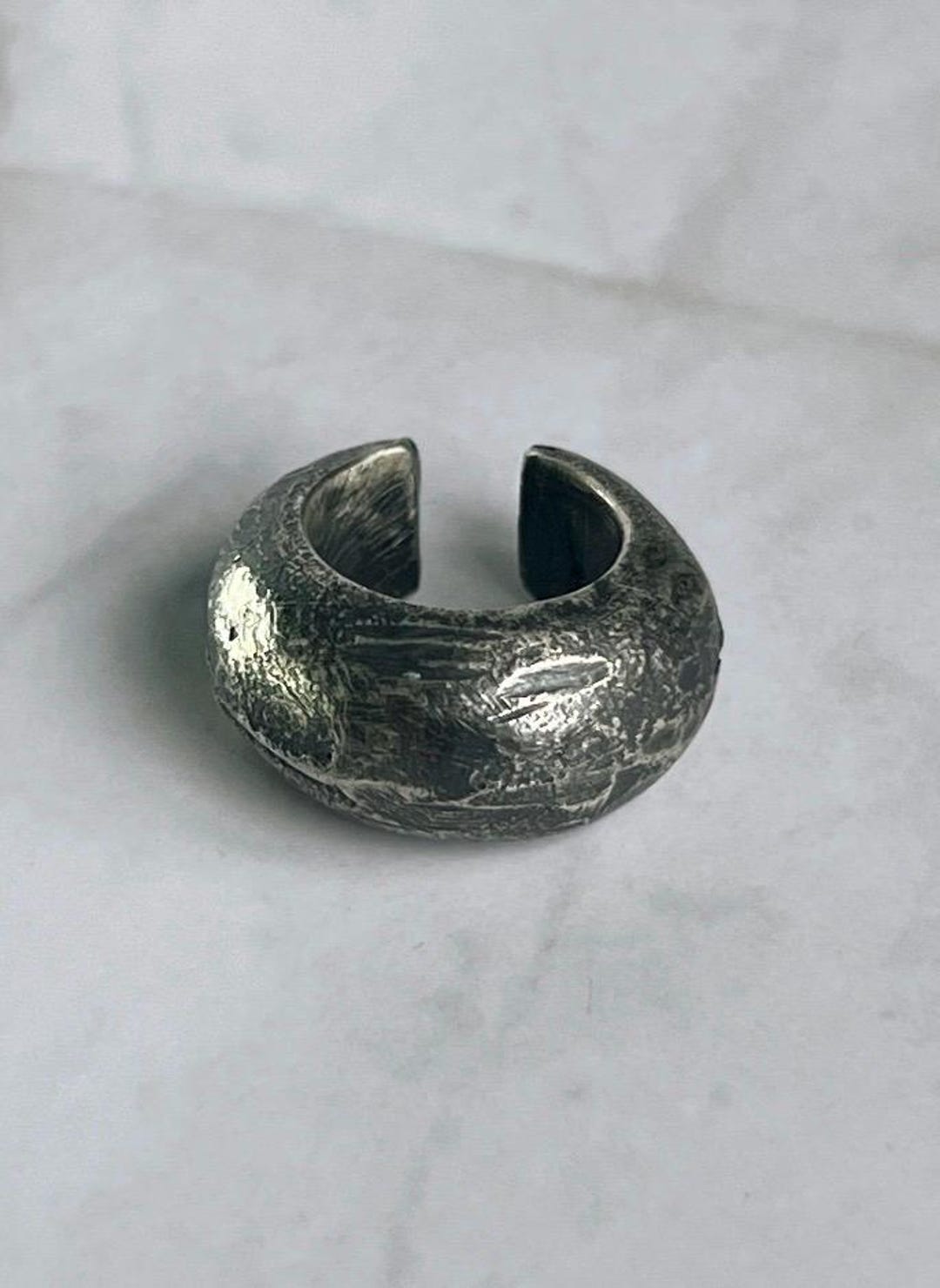 Brutalist Oxidized Silver Ear Cuff – Unisex Statement Earring – PADAK ...