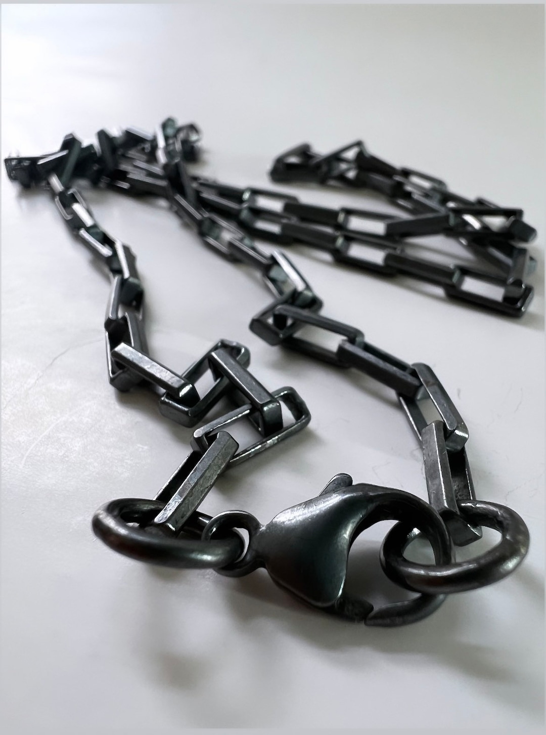 BLACK CHAIN NECKLACE, 925 Chain Necklace, Statement Chain Necklace ...