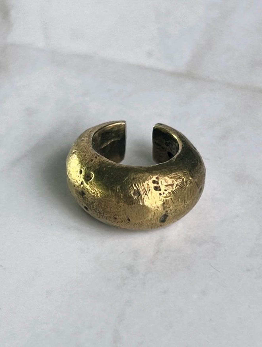 Textured Gold Ear Cuff – Brutalist Unisex Statement Earring – PADAK ...