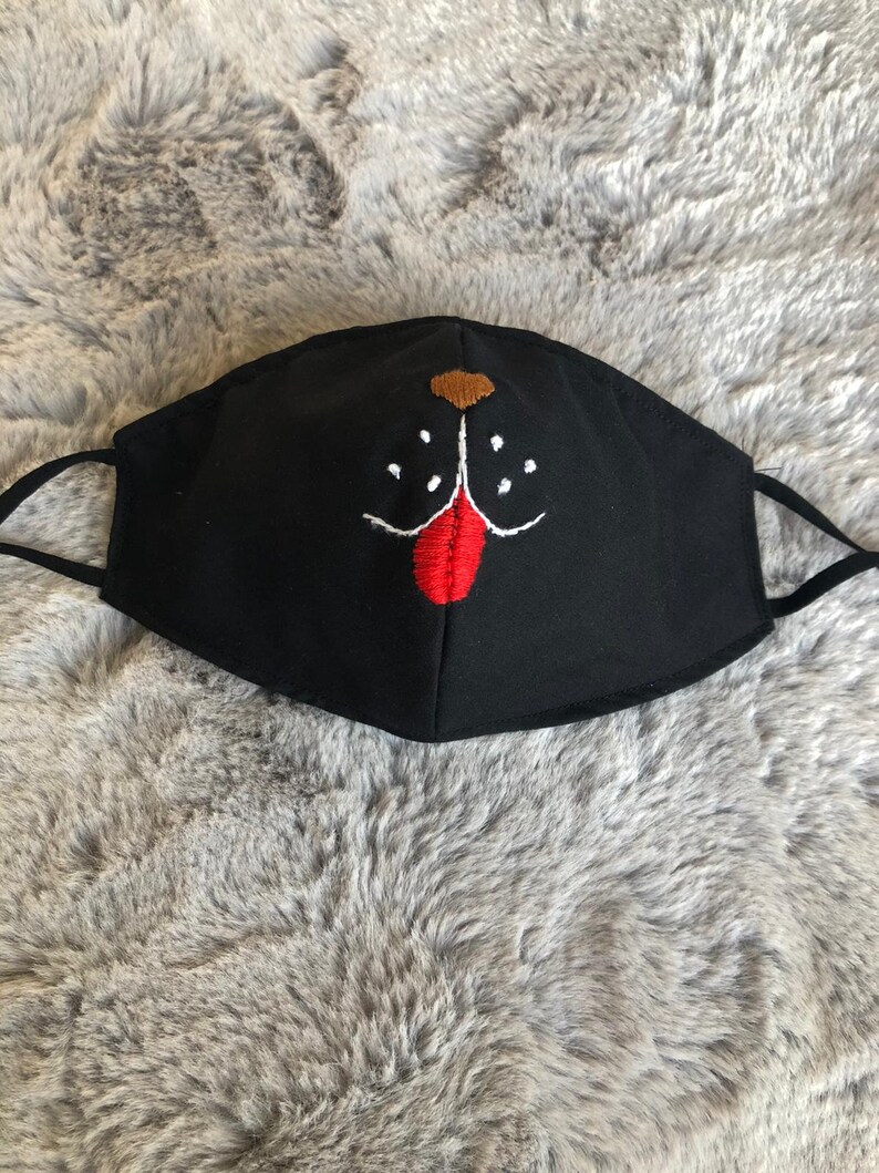 Dog Embroidered Face Mask - Etsy