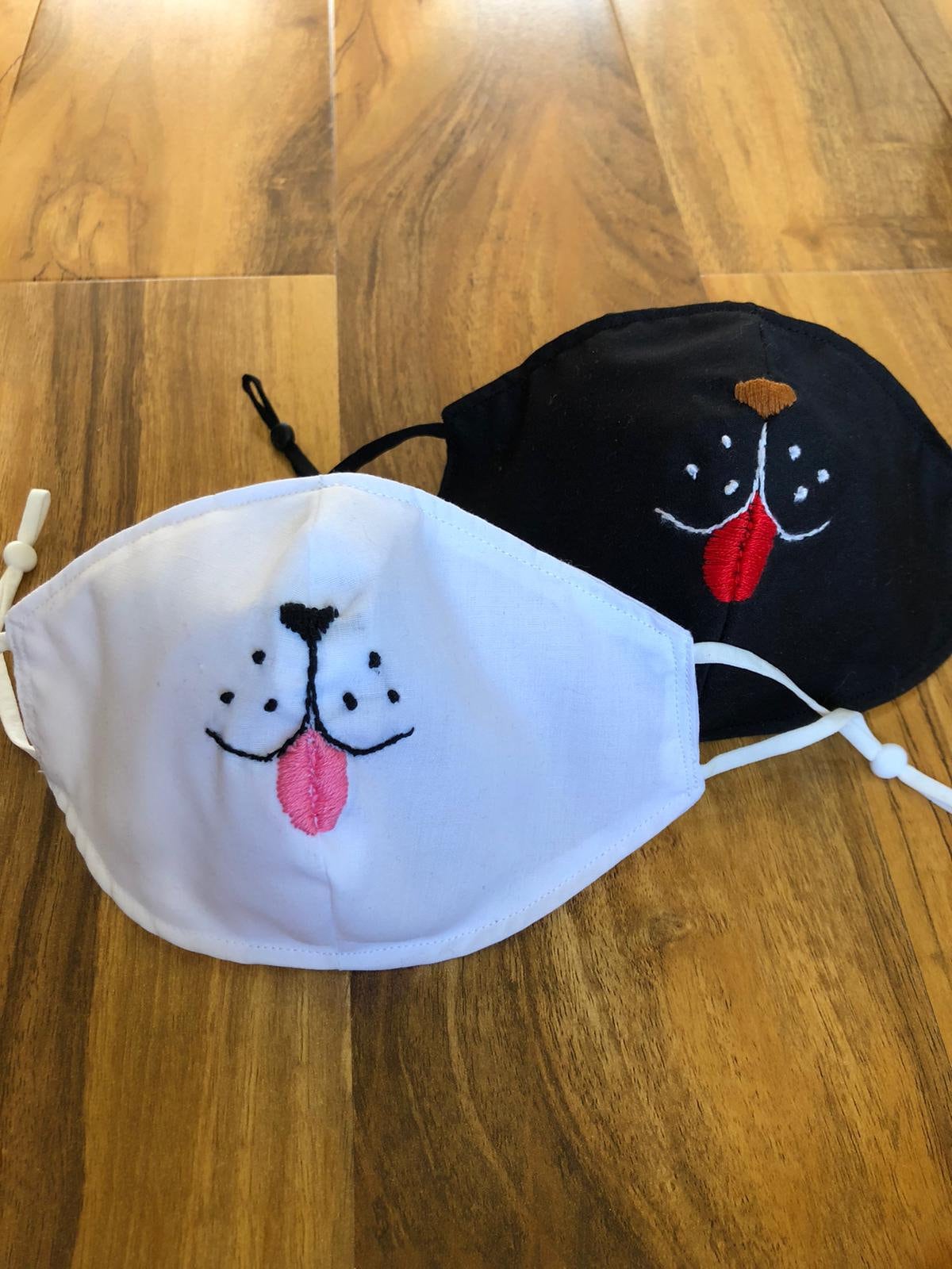 Dog Embroidered Face Mask - Etsy