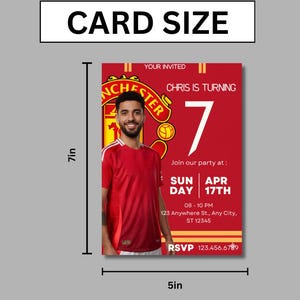 Manchester United Inspired Birthday Invitation | Editable Soccer ...