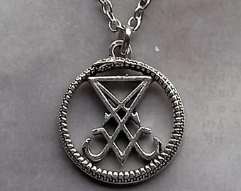 The Lucifer Necklace- Stainless Steel Sigil of Lucifer Necklace. Gothic ...