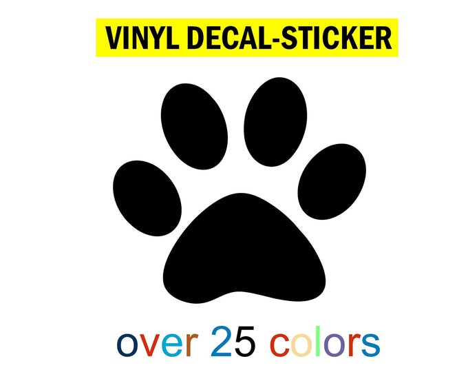 Dog Paw Print Vinyl Decal Sticker Pet Lover - Etsy