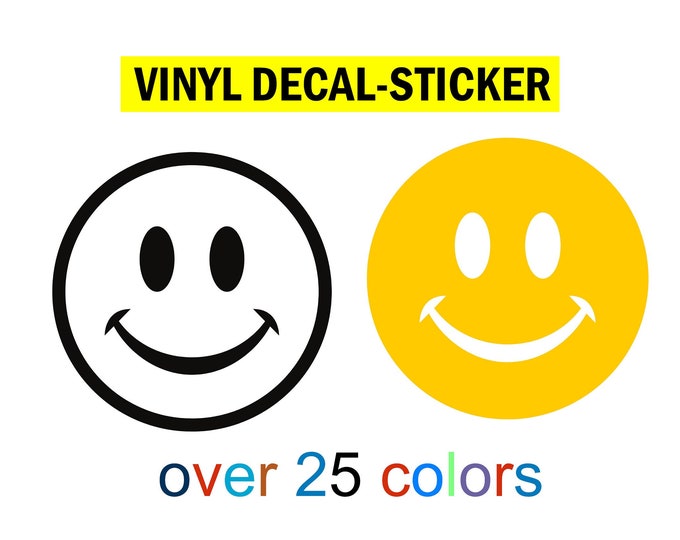 Happy Face Vinyl Decal Sticker Smiley Symbol Emoticons Emojis - Etsy