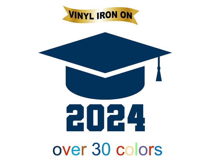 Grad 2024 Iron on Decal on Heat Transfer Vinyl Graduation Gift - Class ...