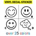 Happy Face Vinyl Decals Sticker Emoticons Emojis Symbols - Etsy