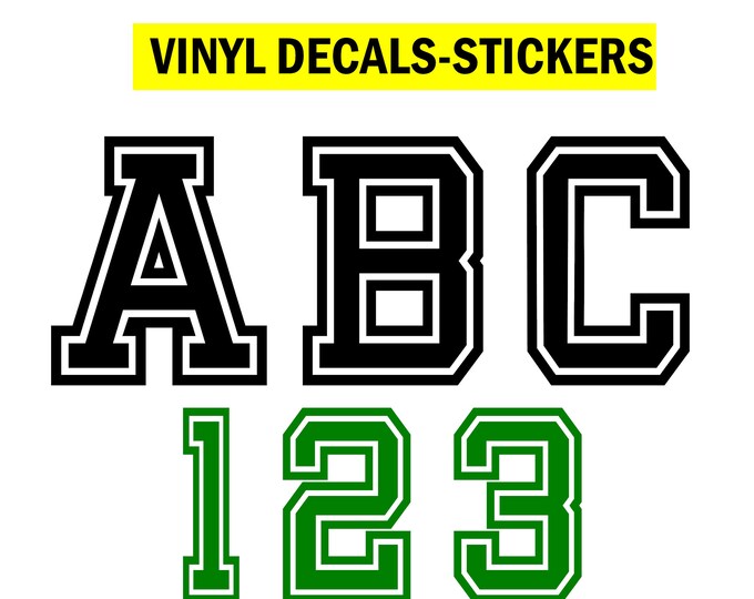 Custom Collegiate Letters High School Sports Athletics Decal - Etsy