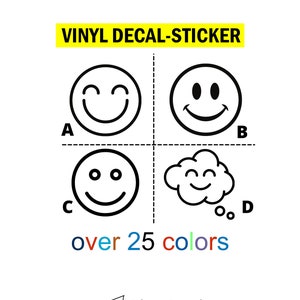 Happy Face Vinyl Decals Sticker Emoticons Emojis Symbols - Etsy