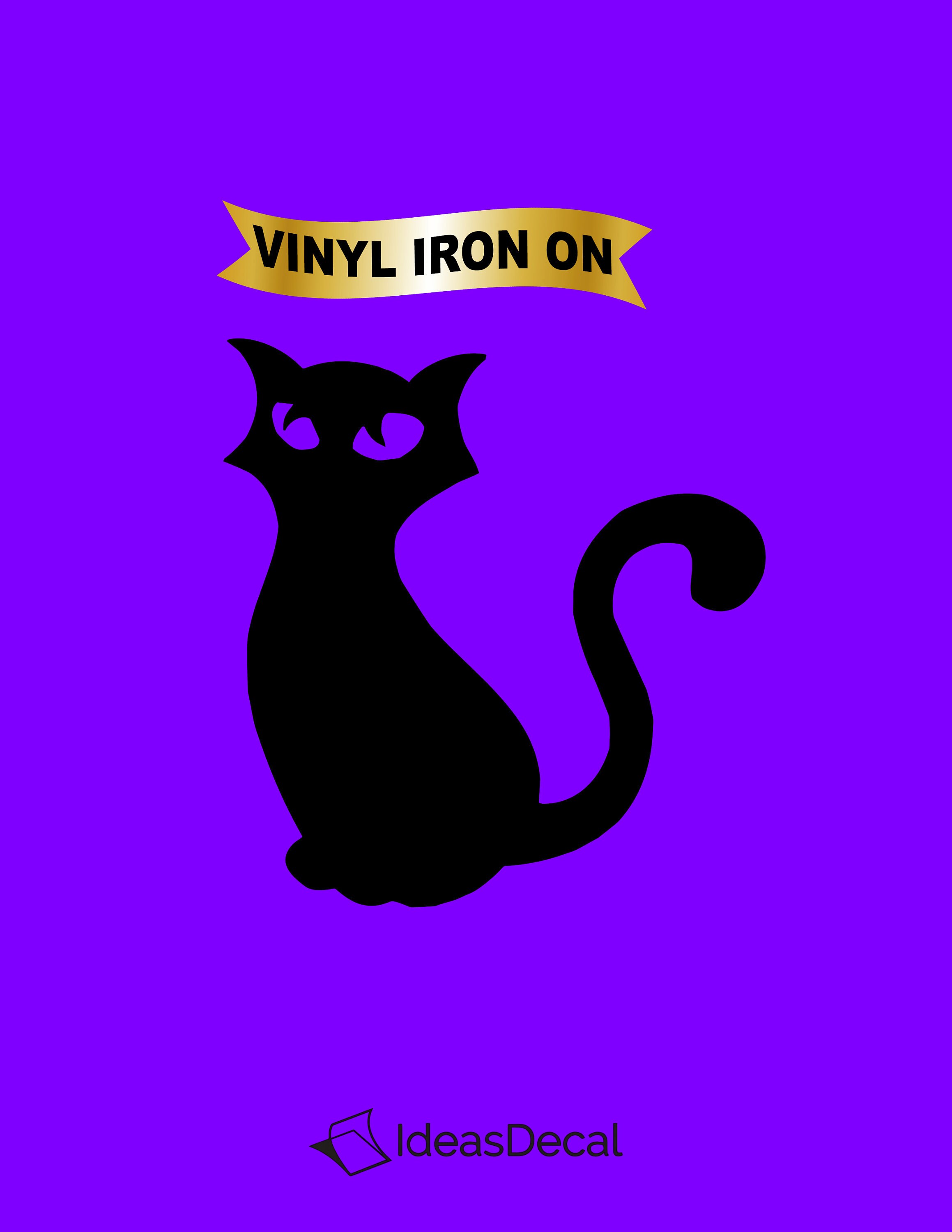 Iron on Cat Decals on Heat Transfer Vinyl - Etsy Canada