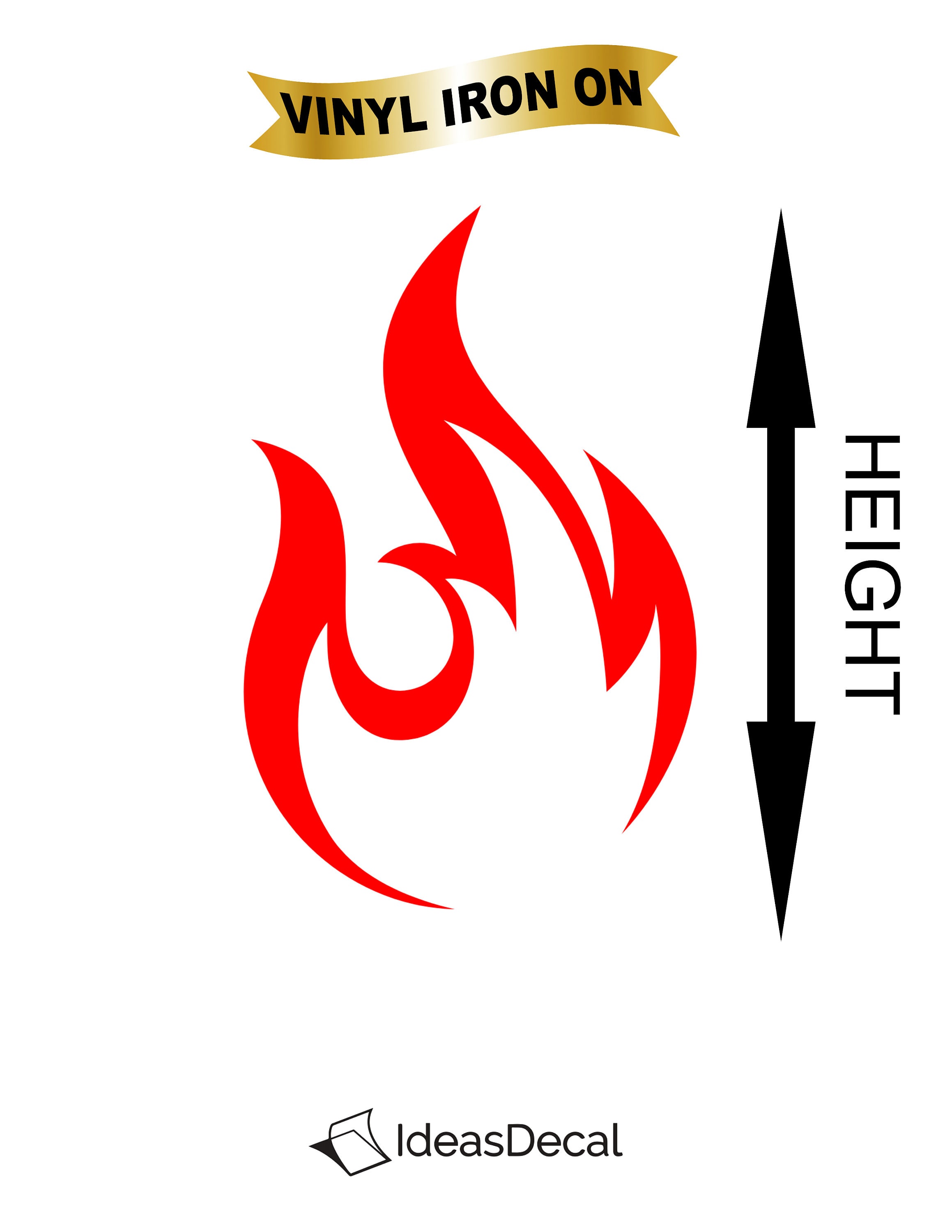 Flame Iron on Decal on Heat Transfer Vinyl Red Fire - Etsy