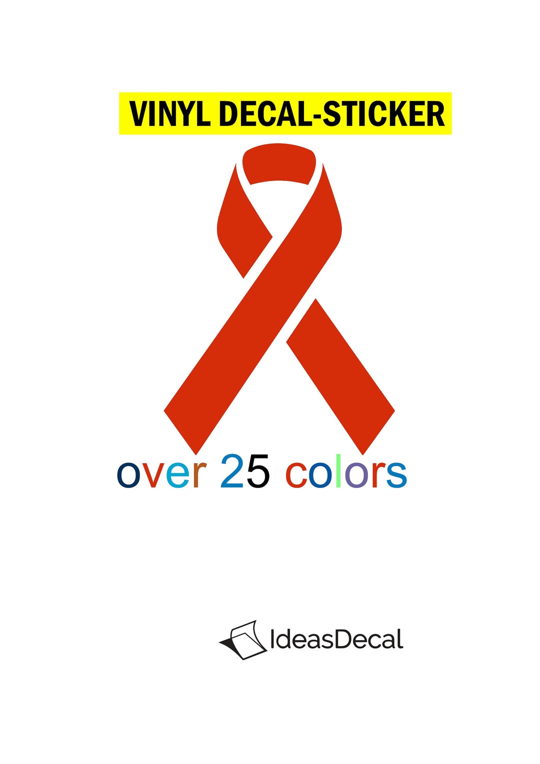 Ribbon Vinyl Decal Sticker Awareness Cancer Ribbon - Etsy