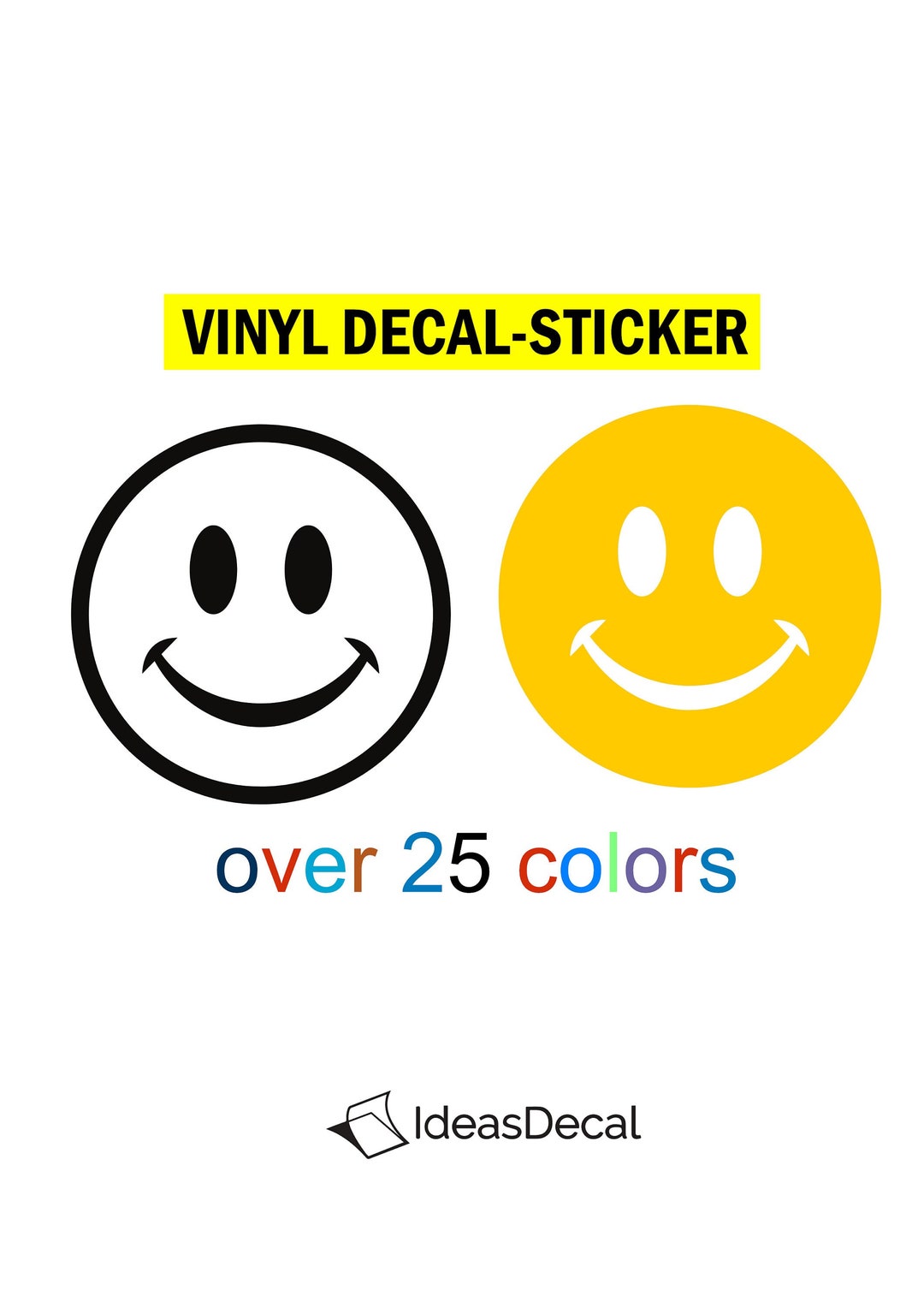 Happy Face Vinyl Decal Sticker Smiley Symbol Emoticons Emojis - Etsy