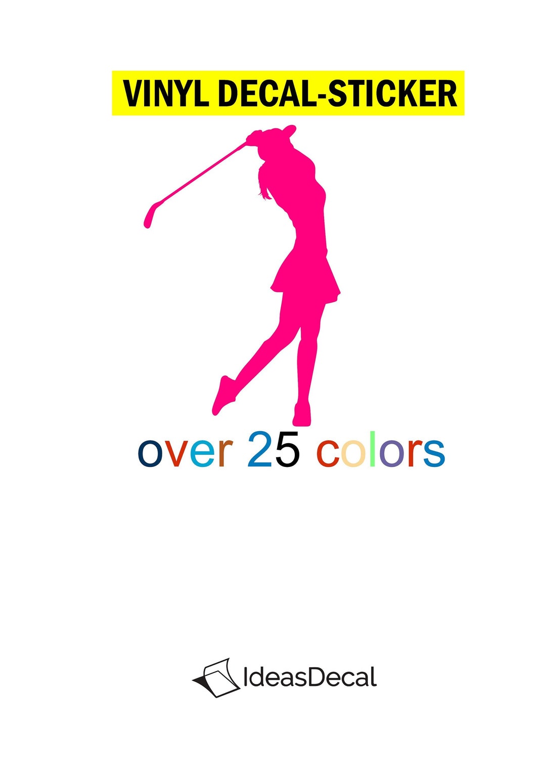 Golf Player Vinyl Decals Sticker Outdoor Sport Lady Golfer - Etsy