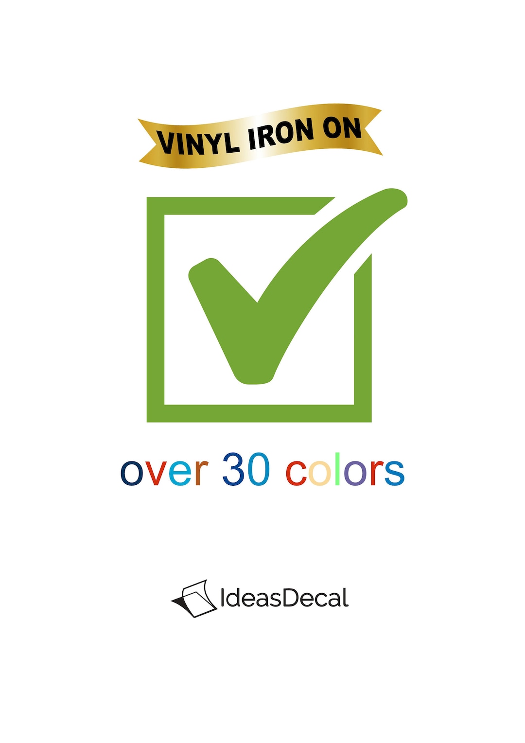 Check Mark Iron on Decal on Heat Transfer Vinyl Approved Correct - Etsy