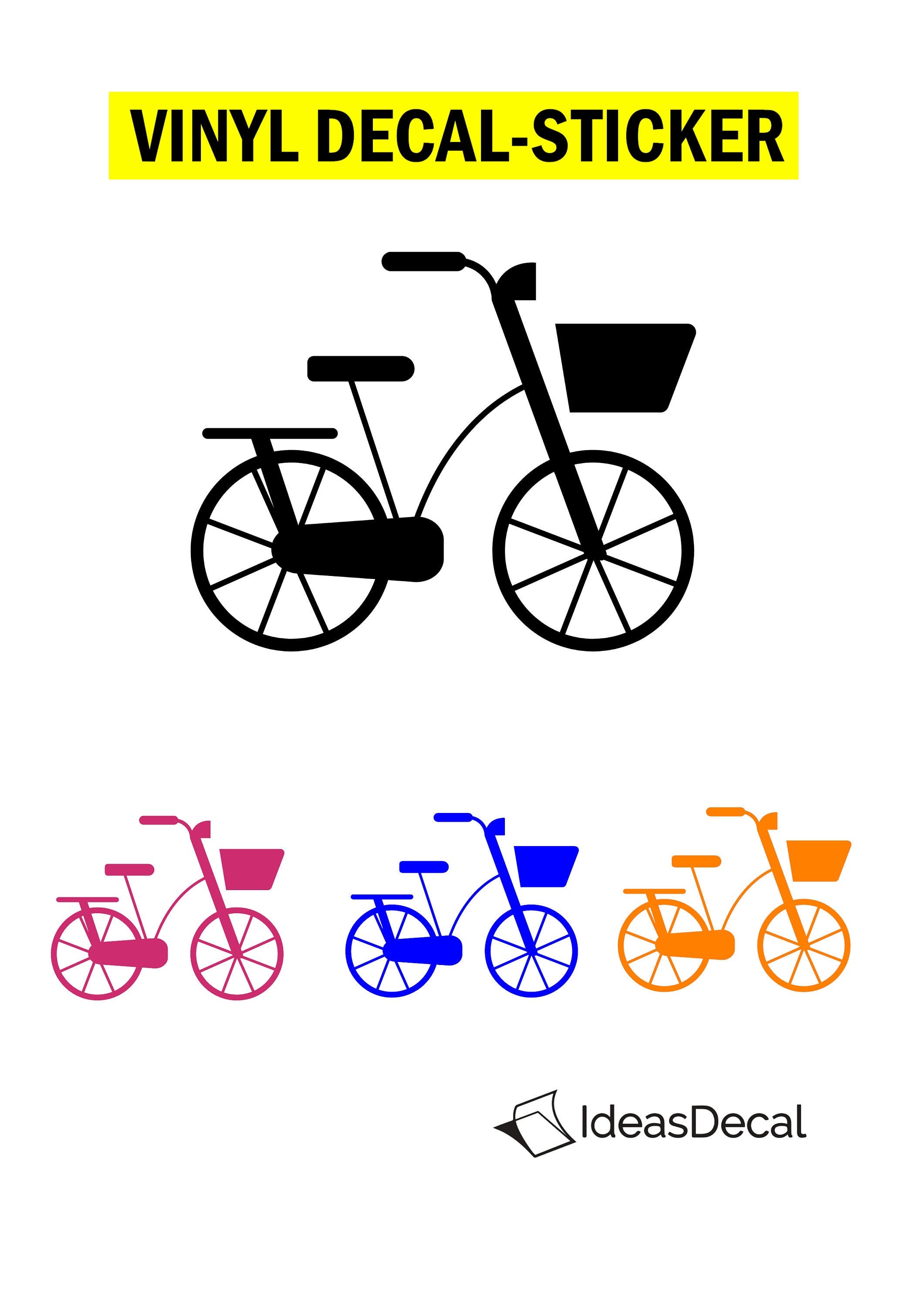 Bike Vinyl Decal Sticker Outdoor Life With Basket - Etsy