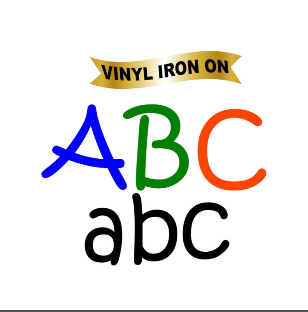 Iron on Names, Letters, Numbers, Custom Text Heat Transfer Vinyl Decals ...