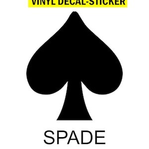 Poker Cards Vinyl Decal Sticker Spade Club Diamond or Heart - Etsy