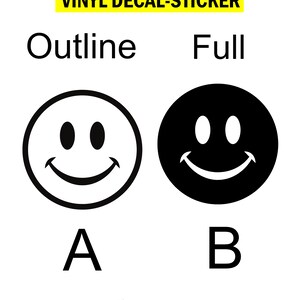 Happy Face Vinyl Decal Sticker Smiley Symbol Emoticons Emojis - Etsy