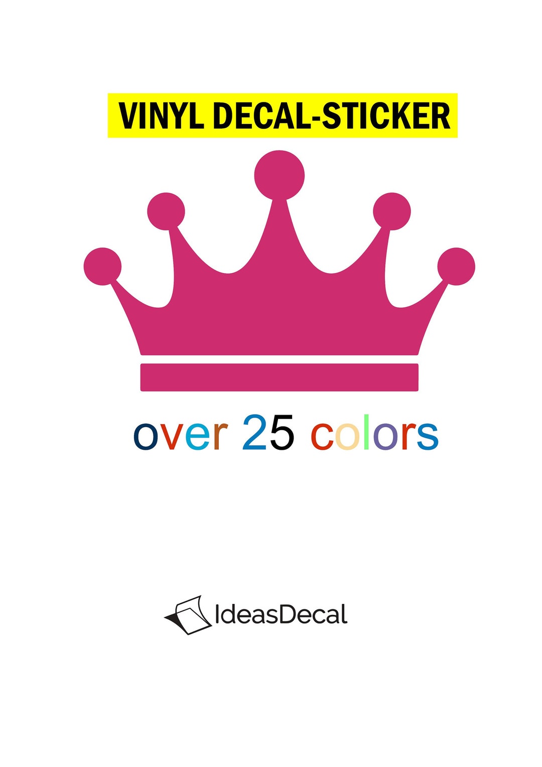 Princess Crown Vinyl Decals Sticker Royal Life - Etsy