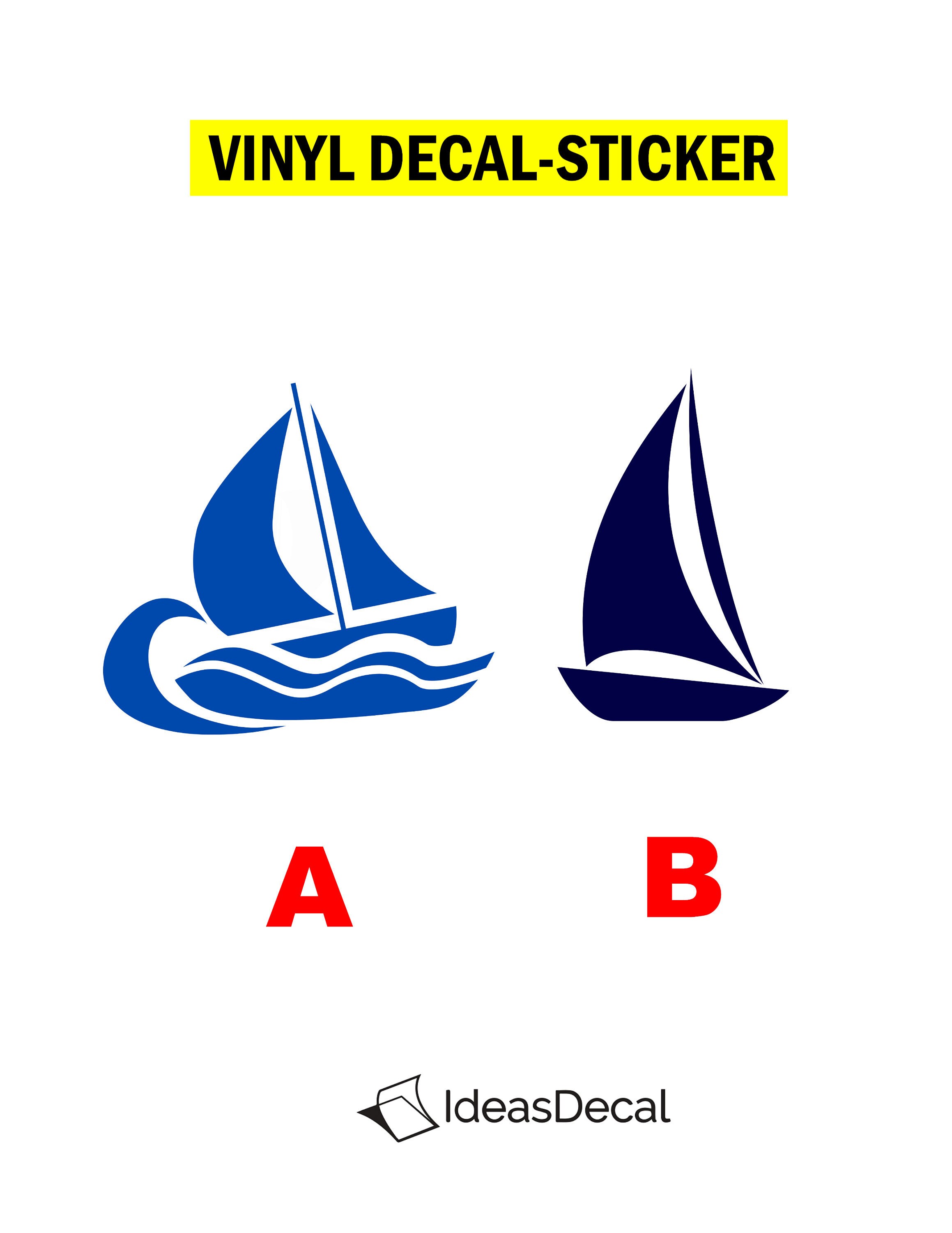 Vinyl Decal Sticker Sail Boat Marine Life Sewing & Fiber Craft Supplies ...